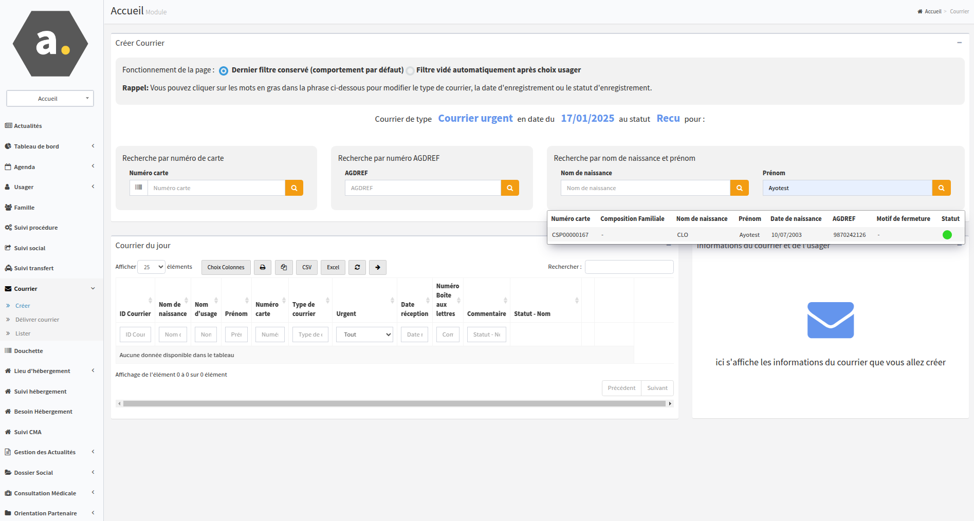 Gestion des courriers | Documentation Logiciel Open Source ANITO